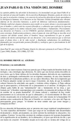 JUAN PABLO II: UNA VISIÓN DEL HOMBRE
